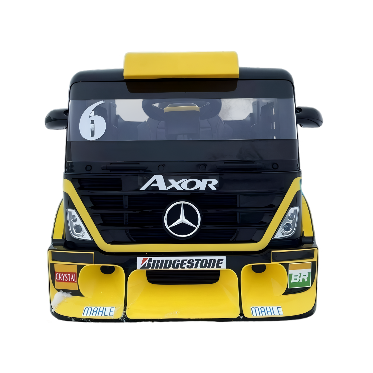 Электромобиль "Mercedes-Benz Axor" XMX622, с прицепом, желтый/черный