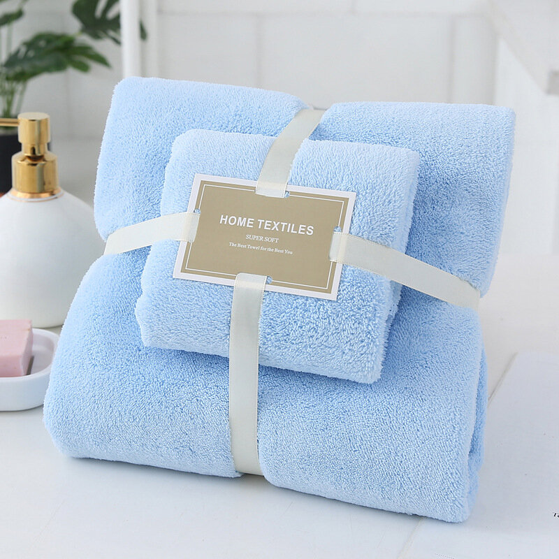 Полотенце банное, коралловый флис, светло-голубое, 50x90 см