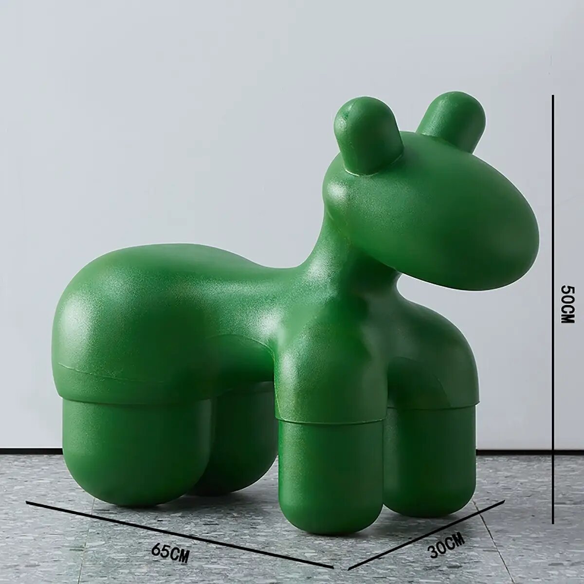 Табурет для гостиной и детской из пластика в стиле Pony Chair (цвет зеленый 65*30*50 см)