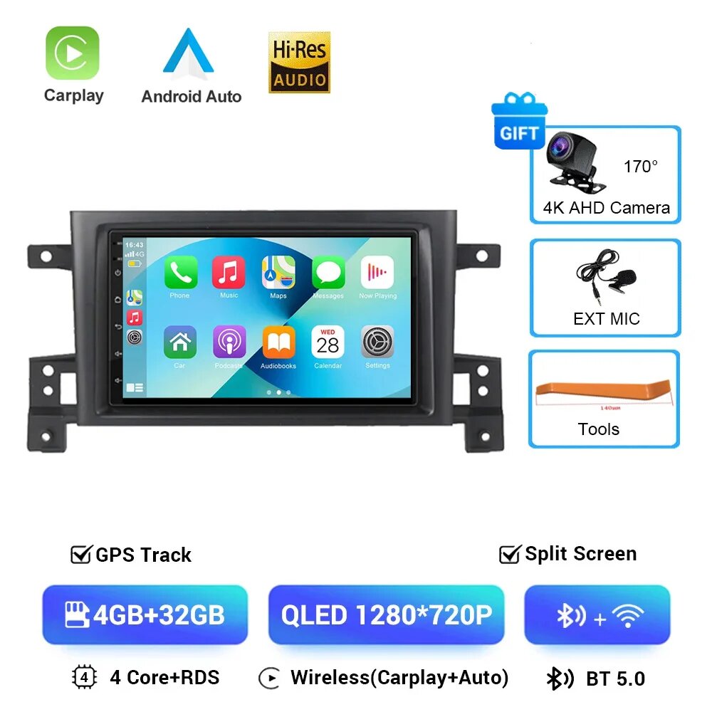 Автомобильный радиоприемник 2din Android 16 для Suzuki Grand Vitara 3 2005-2010 2011-2015, автомобильный радиоприемник, мультимедийный плеер, GPS Carplay Androidauto WIFI 4G-32G CAM