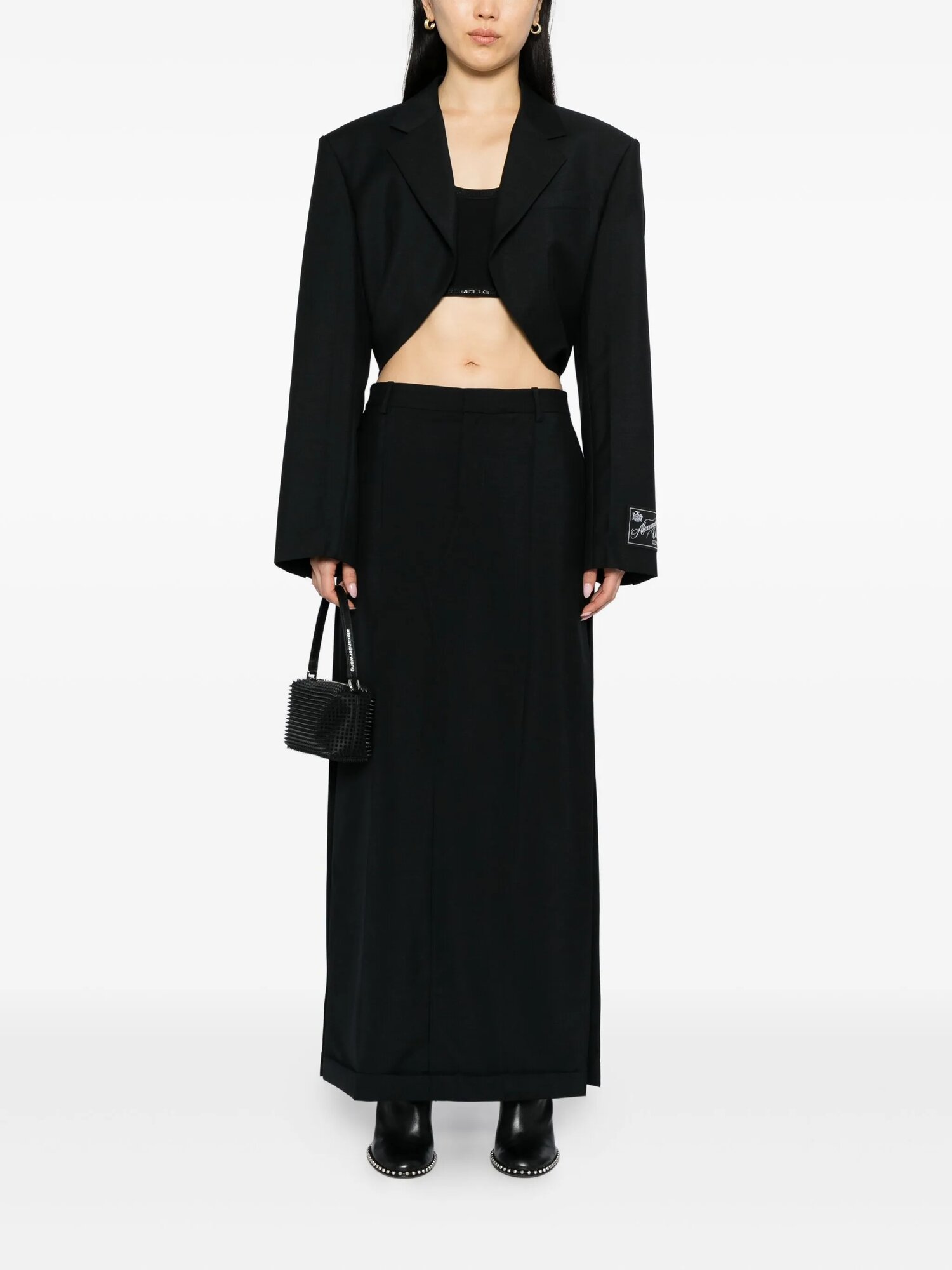 Юбка Alexander Wang Tailored maxi skirt, размер 0, черный — фото 1