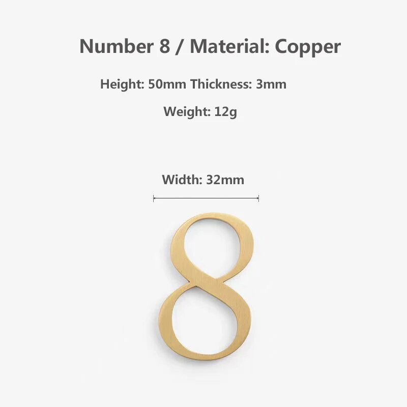 Латунные дверные таблички с номером дома в скандинавском стиле 8