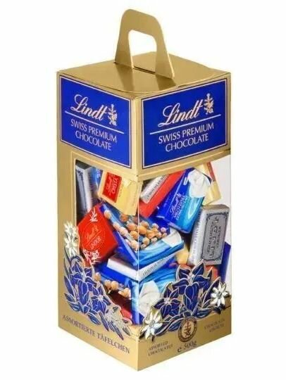 Шоколад ассорти LINDT Swiss premium chocolate Napolitains Carrier Box 500 г (Из Финляндии)