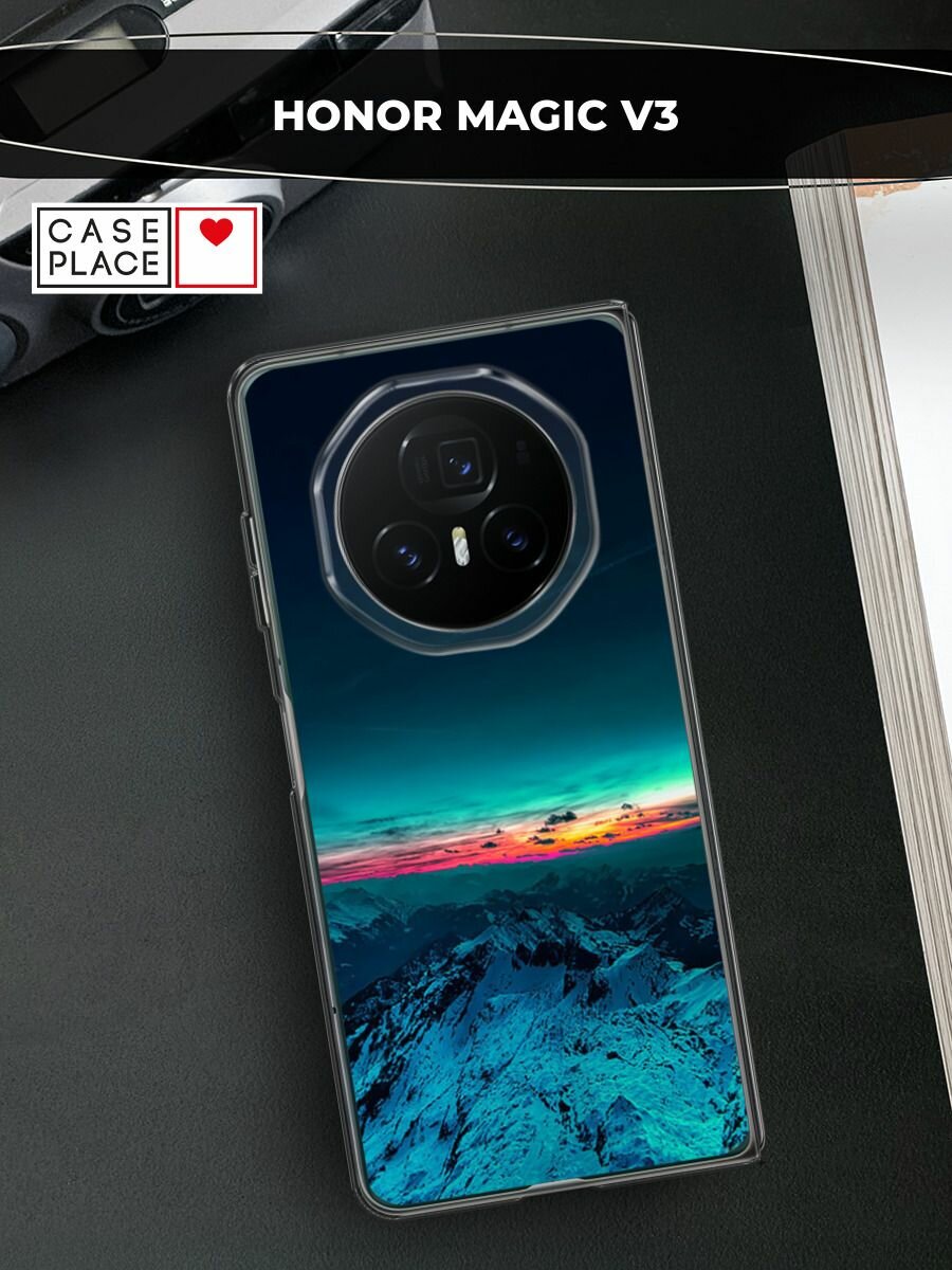 Чехол на Honor Magic V3 / Хонор Мэджик V3 с принтом "Закат в горах"