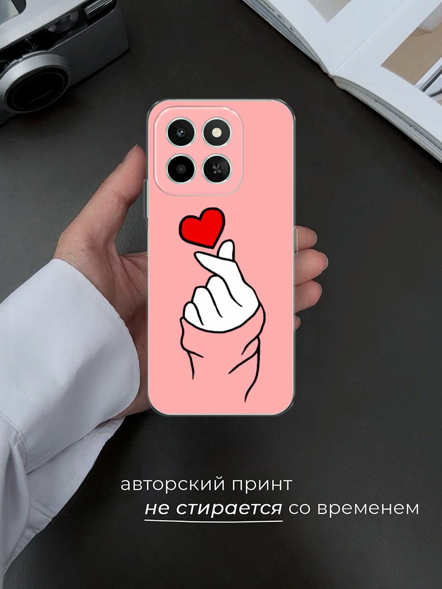 Силиконовый чехол на Honor X6c / Хонор X6c с принтом "Милое сердечко" — фото 1