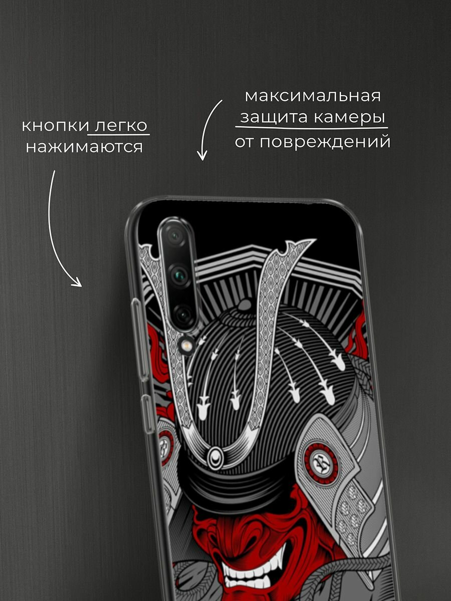 Чехол на Honor 30i / Хонор 30i с принтом "Красная маска самурая" — фото 1