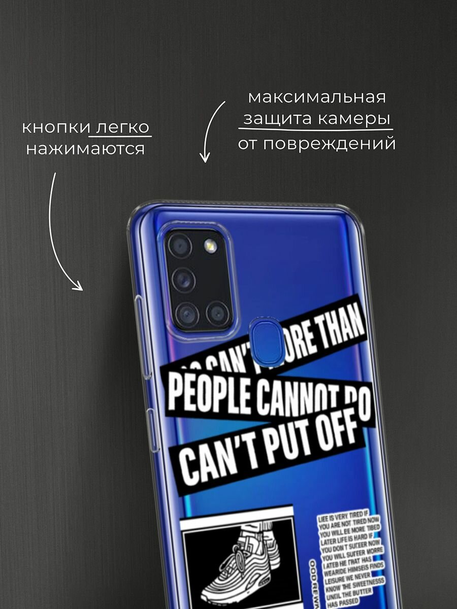 Чехол на Samsung Galaxy A21s / Самсунг Галакси A21s с принтом "I like it", прозрачный — фото 1
