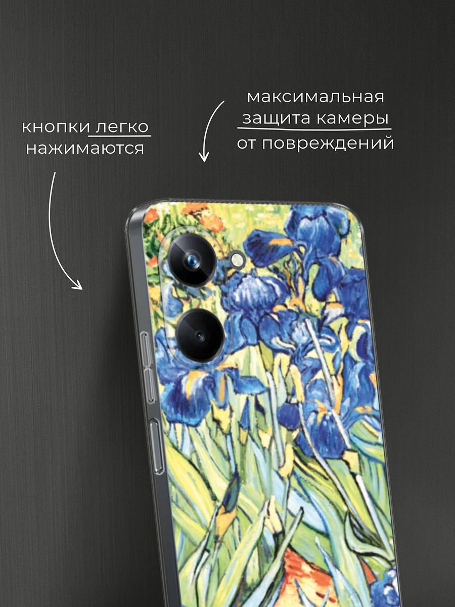 Чехол на Realme 10 Pro / Реалми 10 Про с принтом "Ирисы Ван Гог" — фото 1