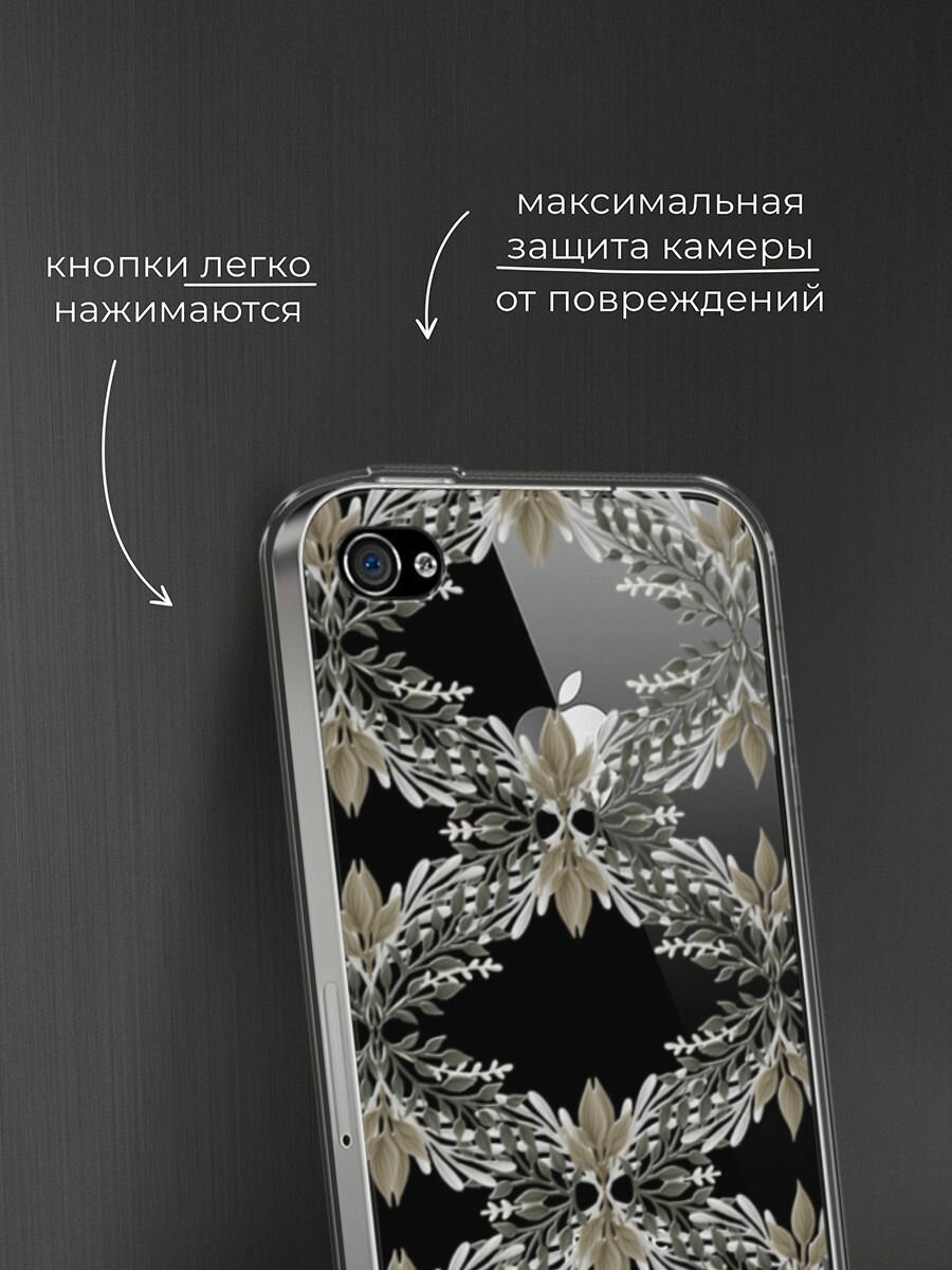 Чехол на Apple iPhone 4/4S / Айфон 4/4S с принтом "Калейдоскоп цветов" — фото 1
