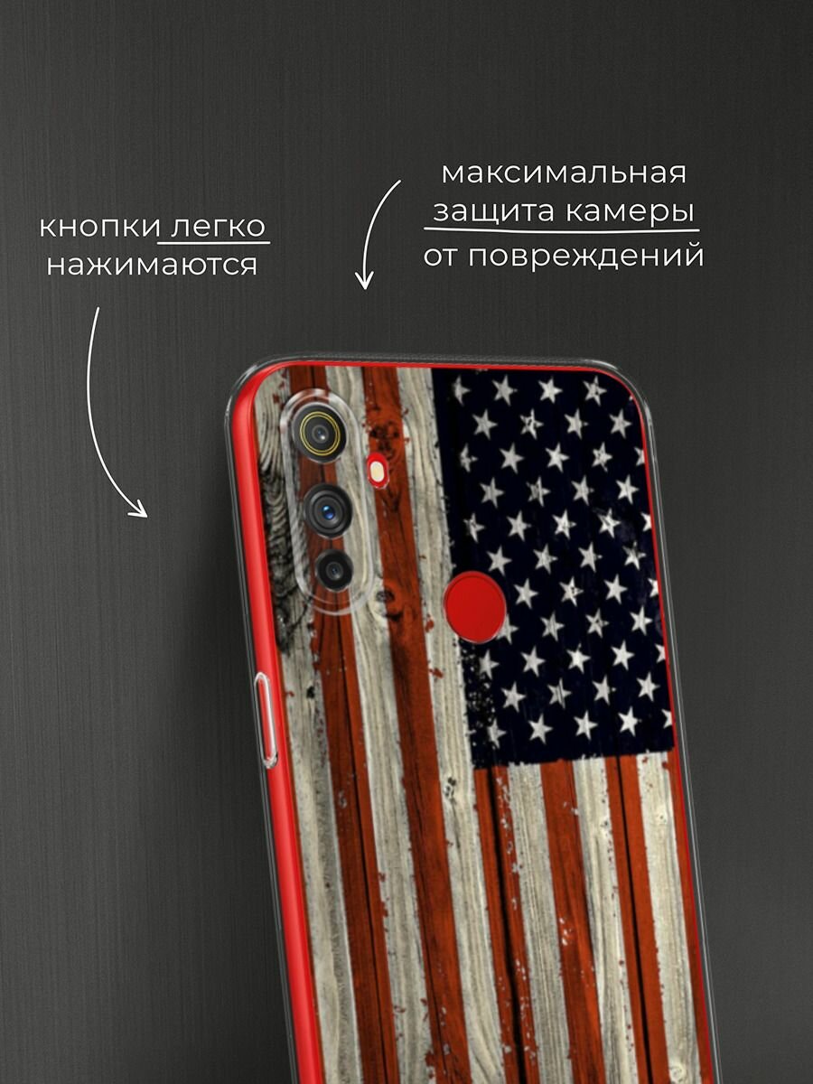 Силиконовый чехол на Realme C3 / Реалми C3 с принтом "США" — фото 1