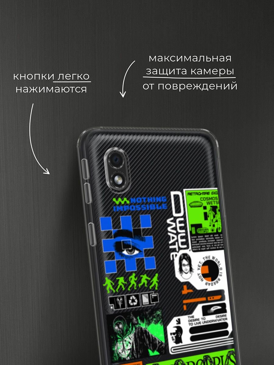 Чехол на Samsung Galaxy A01 Core / Самсунг Галакси А01 Core с принтом "Nothing impossible", прозрачный — фото 1