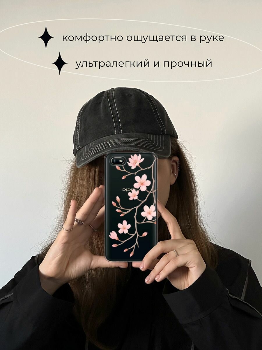 Чехол на Oppo A1k / Оппо А1к с принтом "Веточка распускающейся сакуры 2" — фото 1