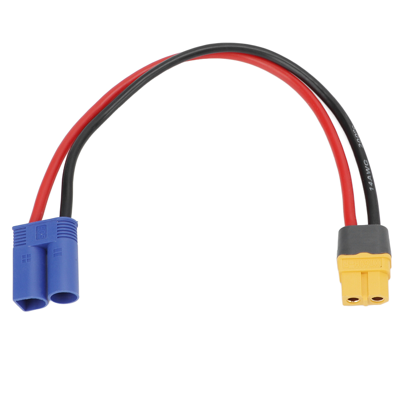 Кабель-переходник с гнездом RC на разъем EC5 14AWG XT60HF, высокая токовая прочность, коррозионная стойкость, разъем EC5