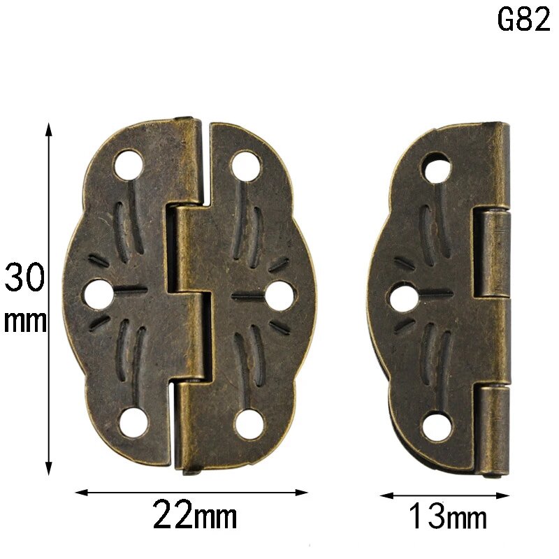 20 шт. новые 30x20 мм бронзовые петли для шкафа, украшения, петля для шкатулки для драгоценностей с винтом для винтажной двери, ящика, мебельная фурнитура
