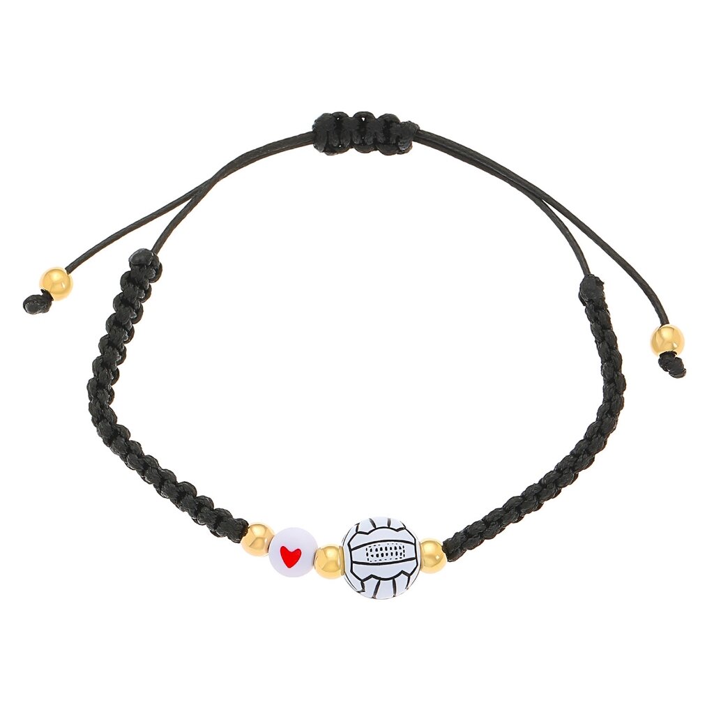 Регулируемый спортивный браслет с дизайном бусин для футбола, регби и тенниса, универсальный аксессуар для мужчин и женщин