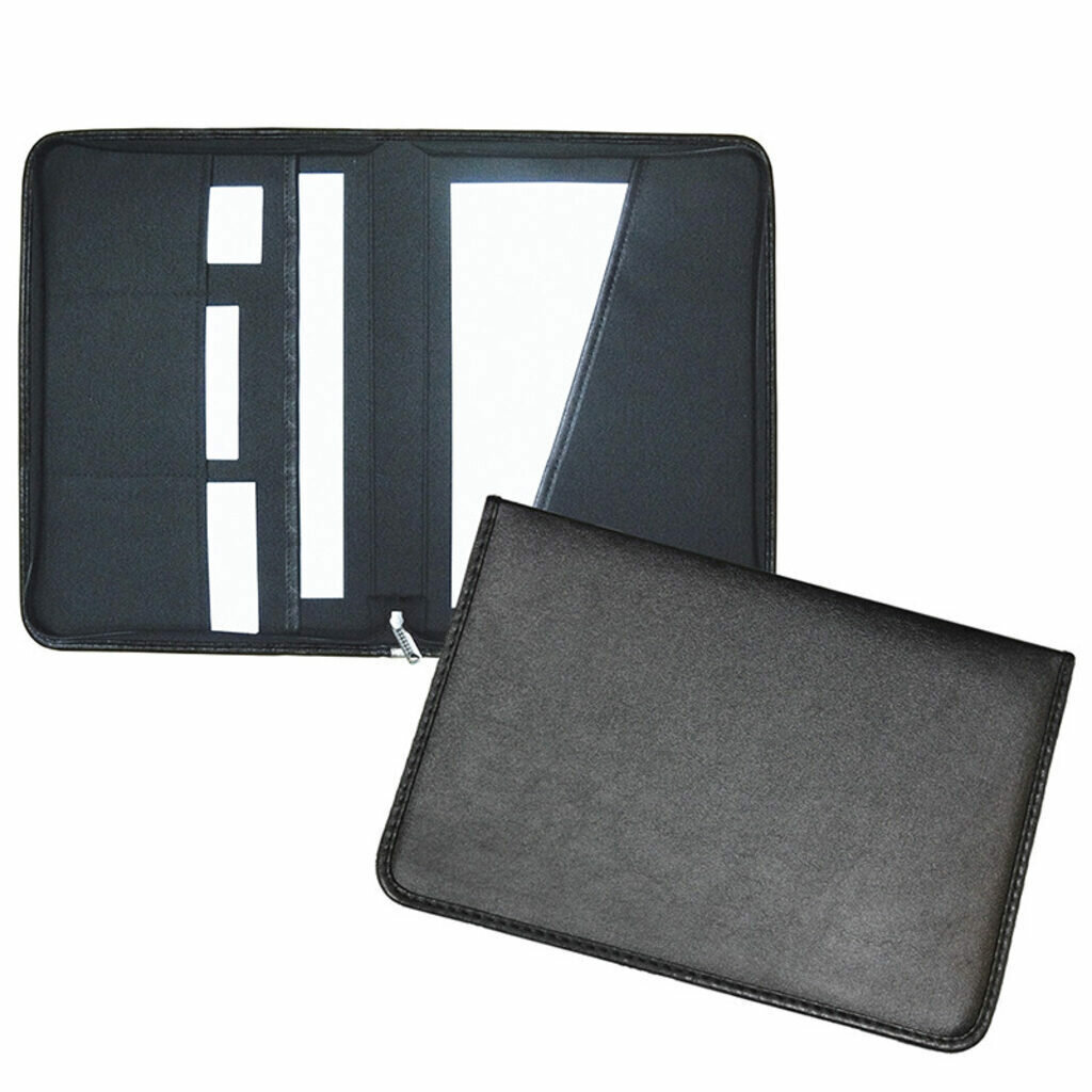 Папка мужская деловая, искусственная кожа, 360 х 260 х 30 мм, "Лайт", ручка-петля, чёрная