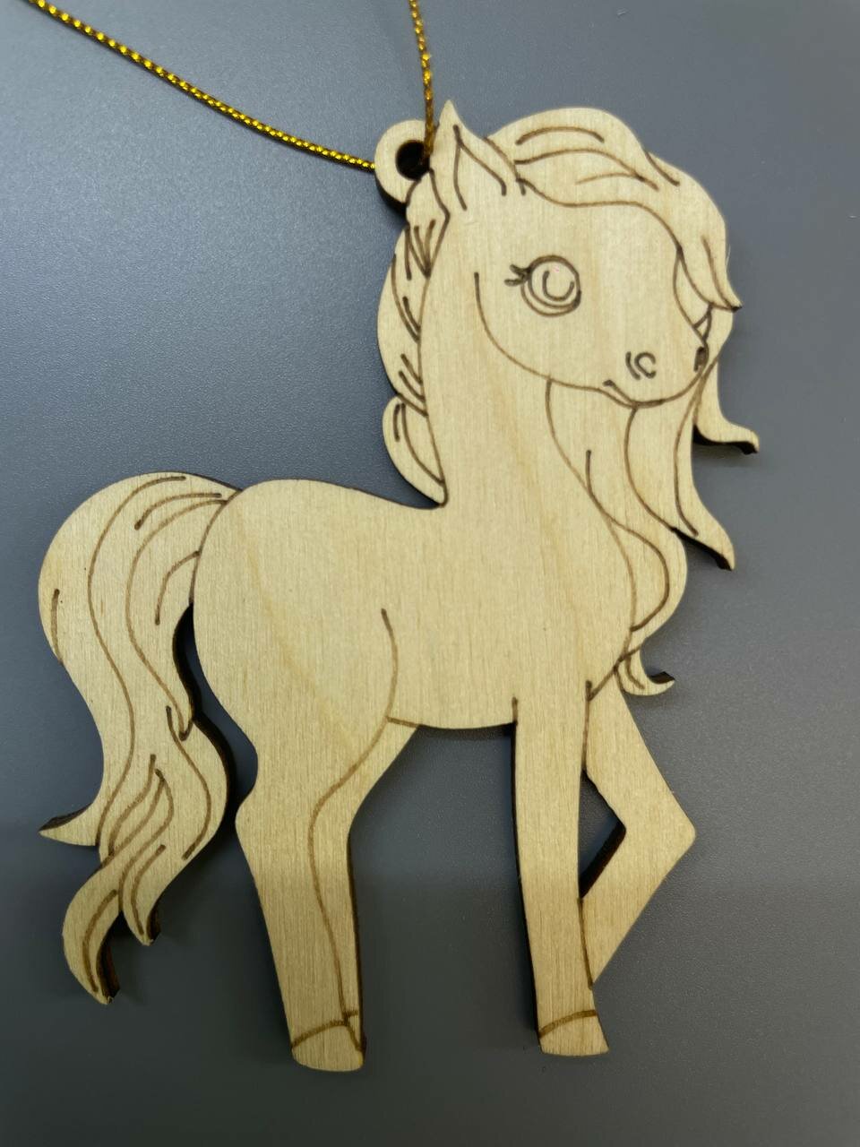 Лошадка елочная игрушка новогодняя 2026 год из дерева подарок