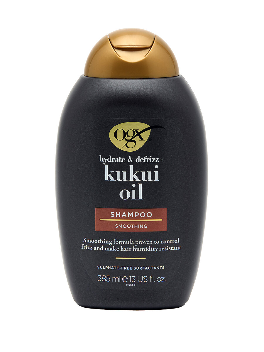 OGX Шампунь для увлажнения и гладкости волос с маслом ореха Кукуи / Hydrate+Defrizz Kukui Oil Shampoo 385ML