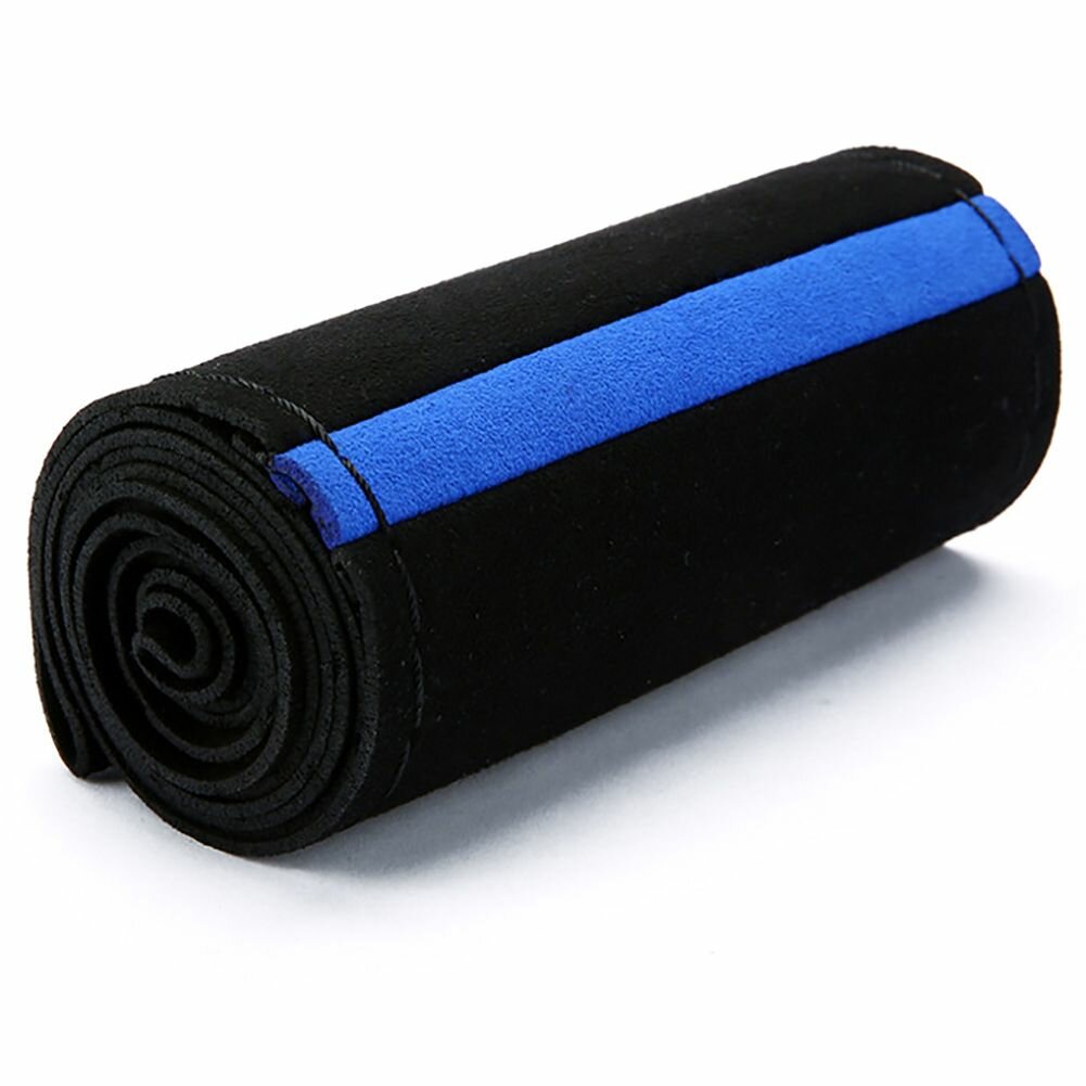 Чехол на руль из алькантары (черный-синий)