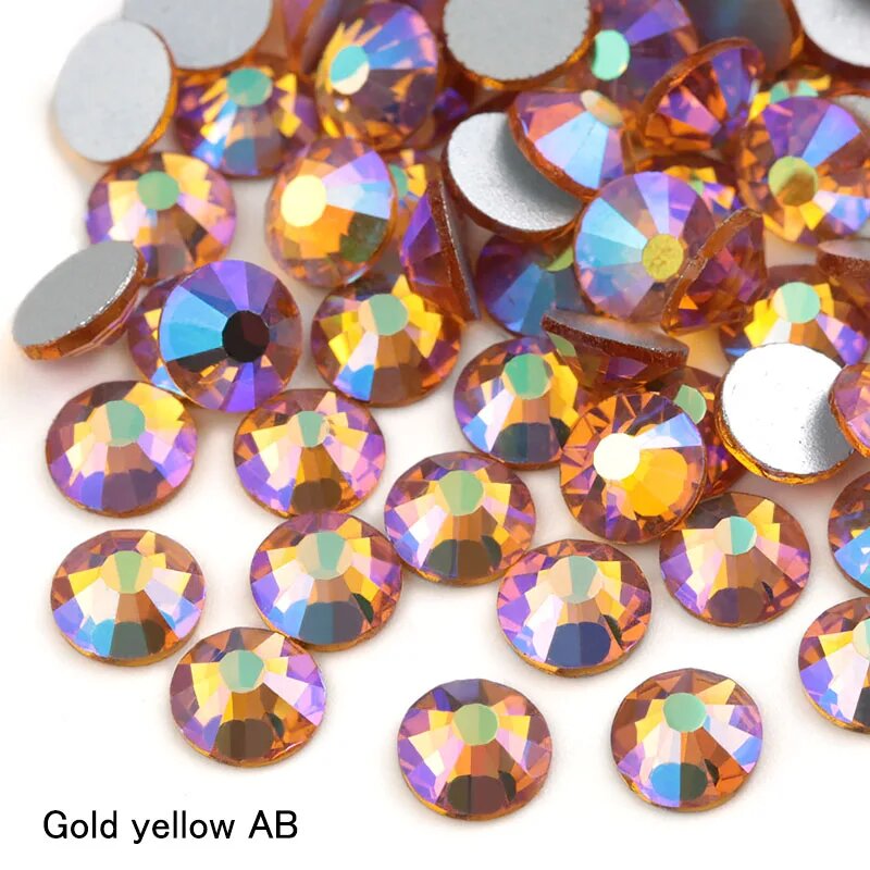 SS16 SS20 SS30 Glitter Rhinestone Crystal AB Non Hot Fix Flat back Rhinestone Apparel for Nail Art Fabric Garment