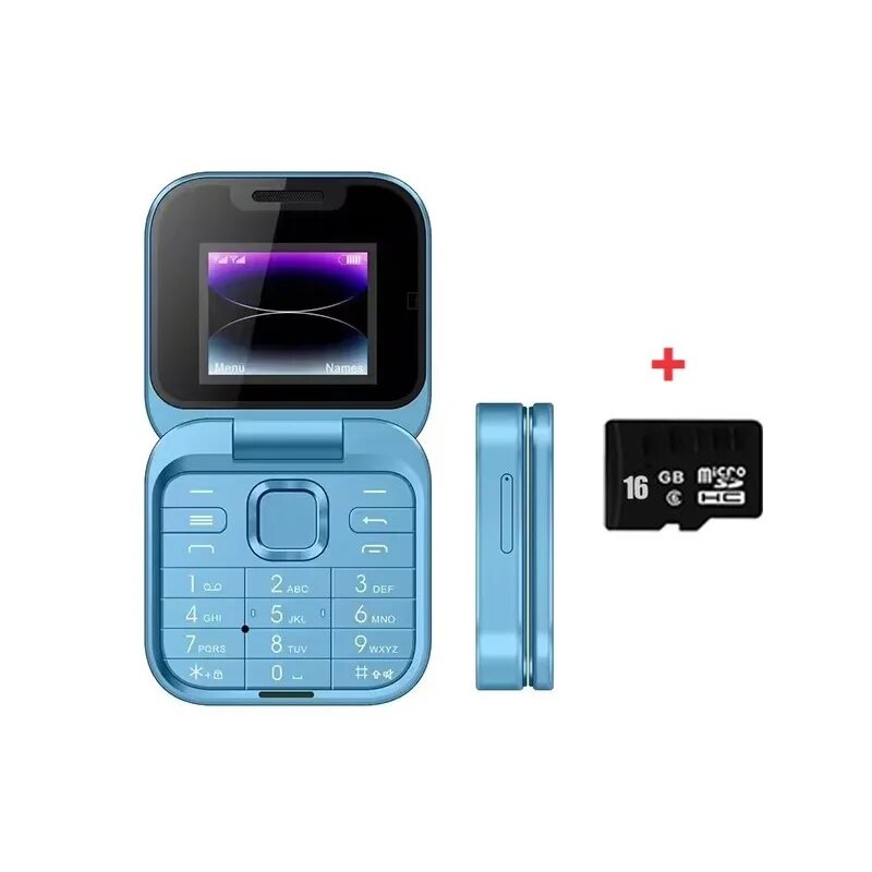 New i16 Pro Small Foldable Mobile Phone Auto Call Record Speed Dial FM Radio Mini Flip Phone 2 SIM Card GSM Unlocked Cellphone