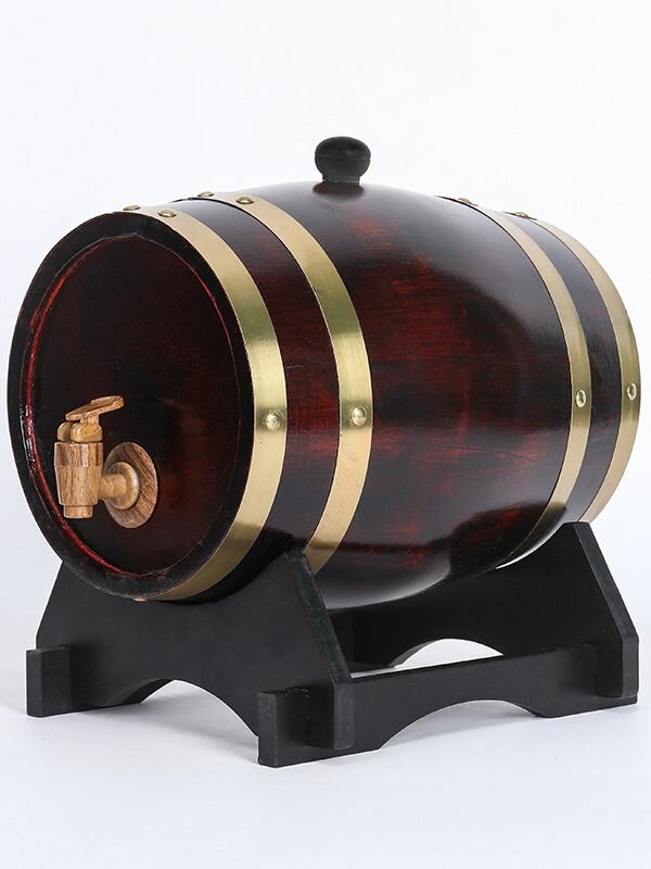 Коллекционная дубовая бочка 5 л для выдержки алкогольных напитков с комплектом аксессуаров