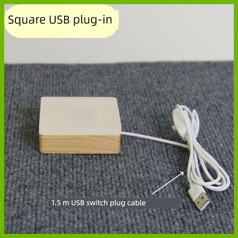 USB-подключаемый акриловый светодиодный настольный светильник, диаметр 8 см, белый свет для современных настольных