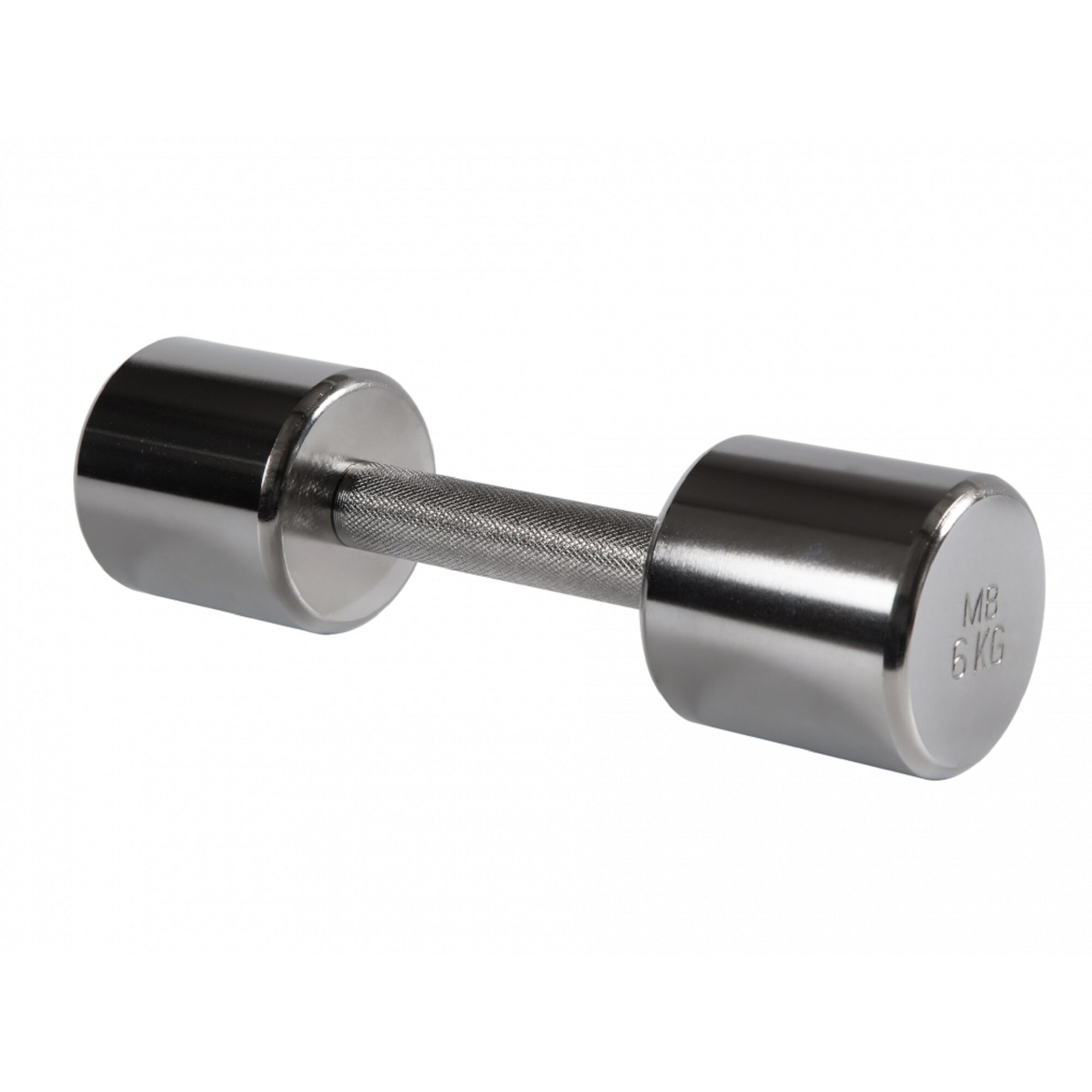 Гантель MB Barbell "Фитнес", неразборная, хромированная, 6кг