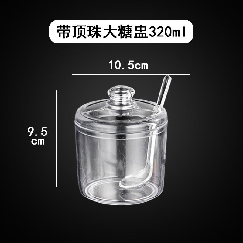 Акриловая приправа баночка с ложкой бытовых кухонных принадлежностей Банка чили прозрачная визуальная чашка сахара