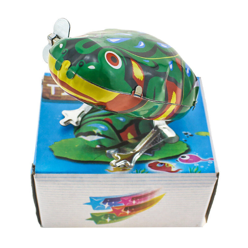 Сплавная вращающаяся железная лягушка игрушка - Ностальгическая ретро игрушка 80-х для детей с заводным механизмом