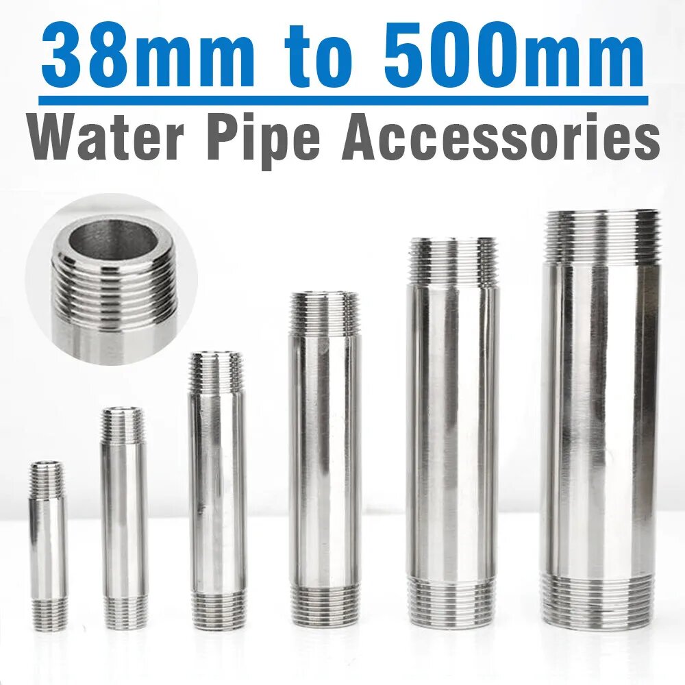 Труба удлинительная нержавеющая сталь 304 1/2 3/4 1 дюйм 38-500 мм Male 3I4 x 40mm