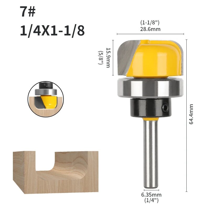 Фрезы из сплава вольфрама и кобальта с круглым носом 6мм, 6.35мм, 8мм, 12мм, 12.7мм 6.35x28.6x15.9