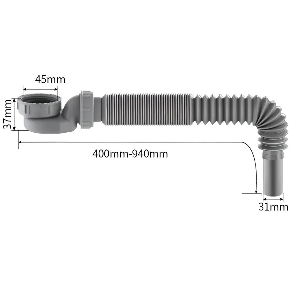 Сифон чёрный для раковины 1 шт.
