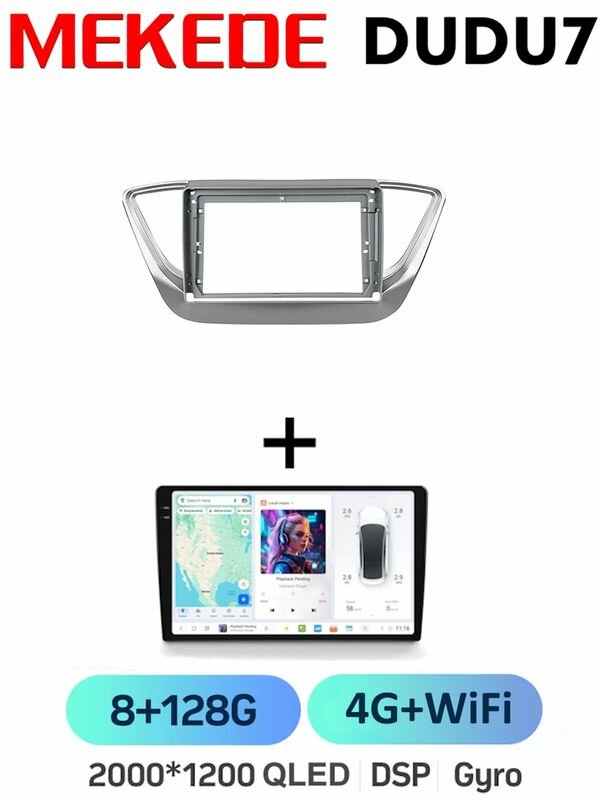 Магнитола Mekede DUDU7 8/128 Gb для Hyundai Solaris 2 2017-2020 дорест (B) carpay Android