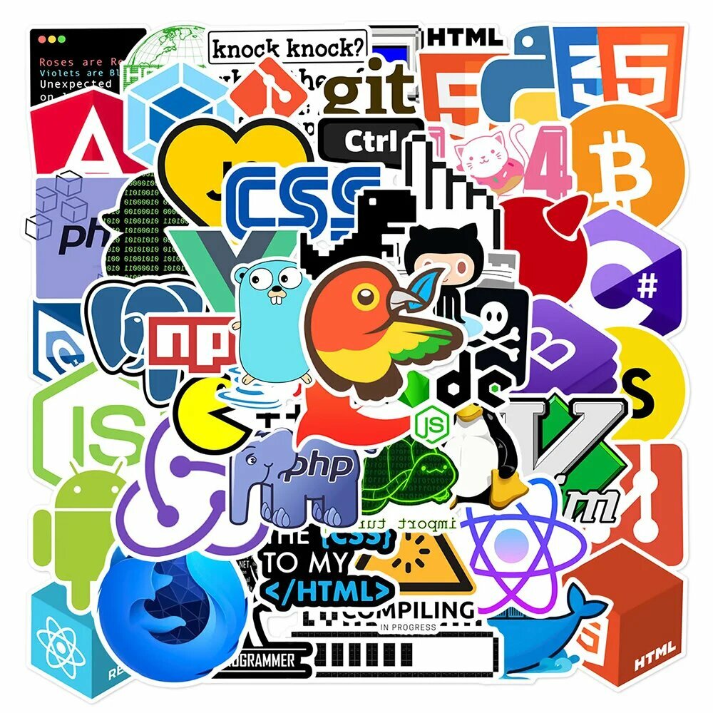 Стикеры для программистов Charile Java PHP 10PCS