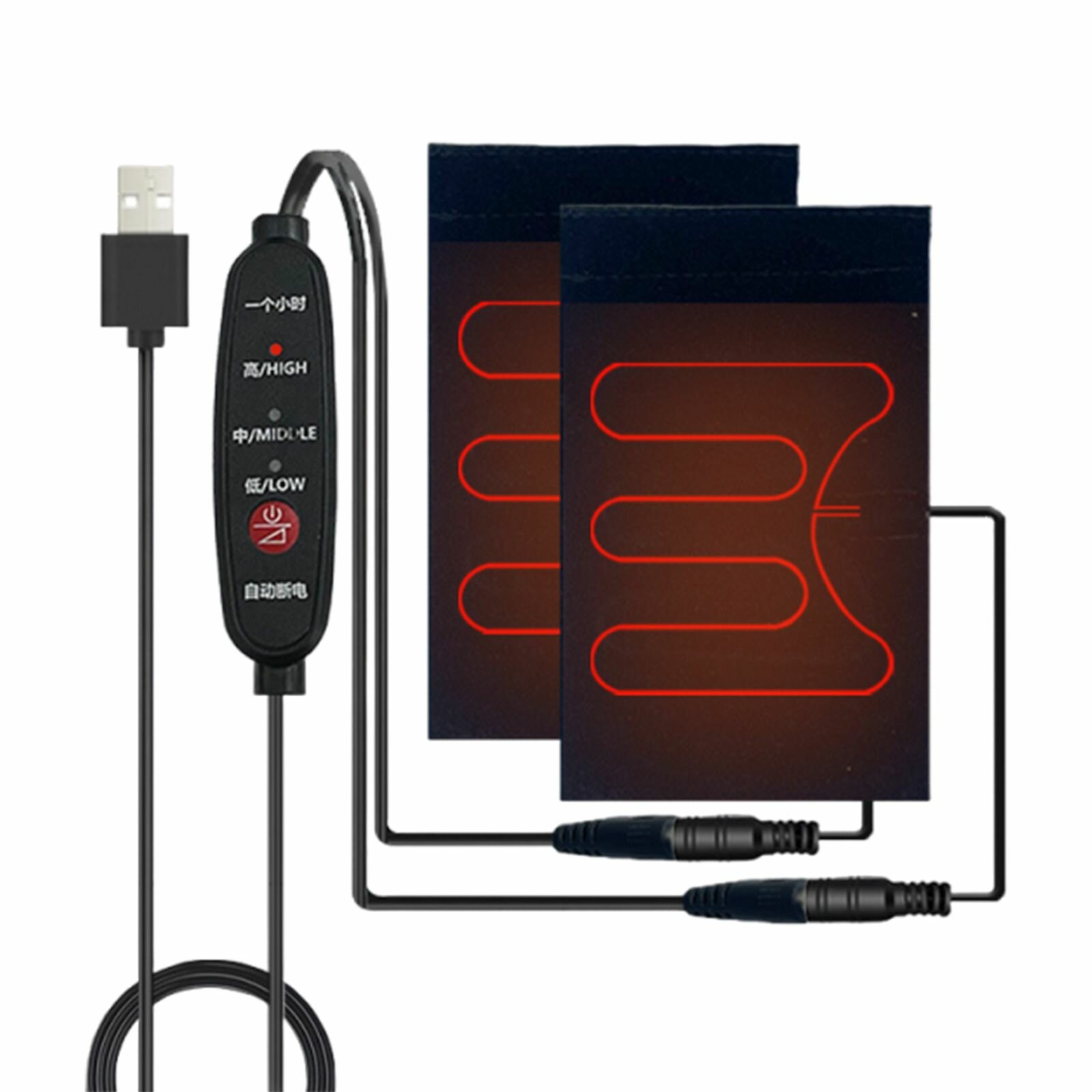 Подогреваемые чехлы на ручки руля для электровелосипеда и мотоцикла, USB 5В, 45–60 °C, с липучкой