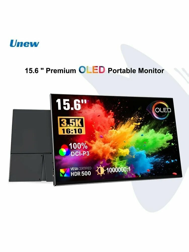 UNEW 15.6" Монитор 15,6-дюймовый портативный монитор 3.5K OLED, черный матовый