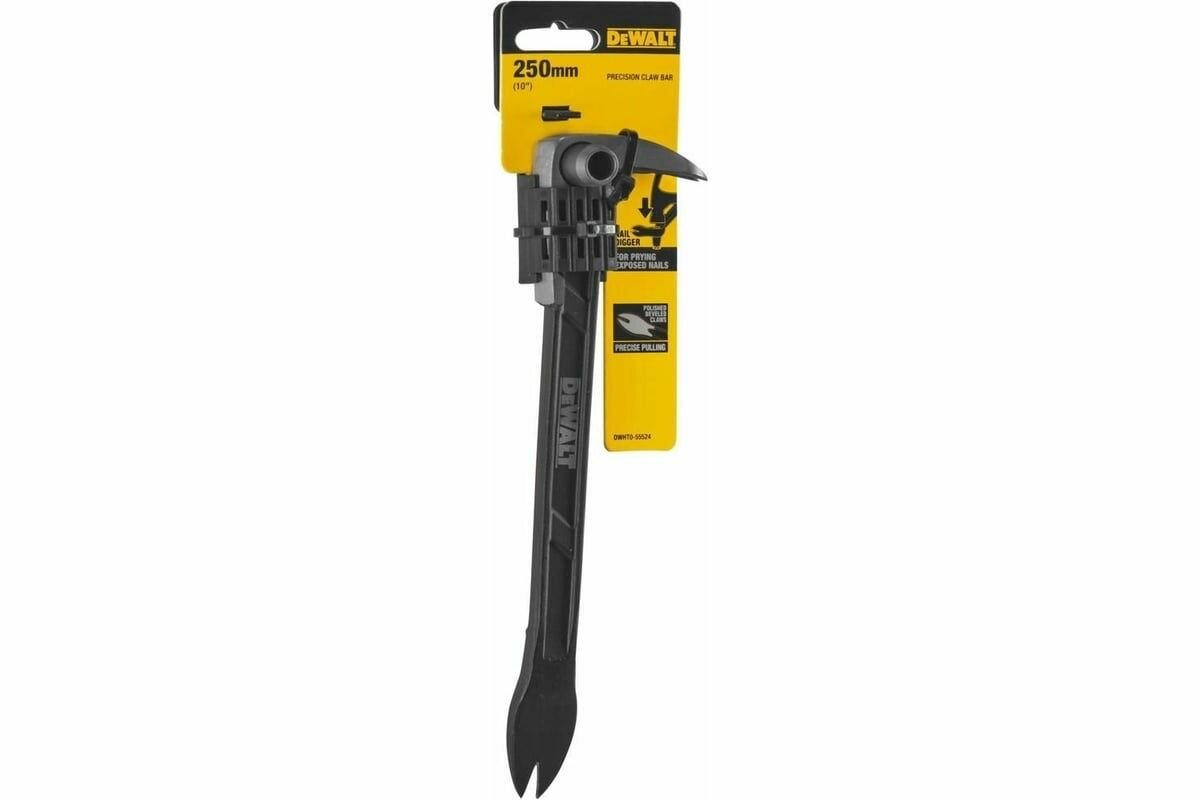 Лом гвоздодер/мини фомка двусторонний, изогнутый заостренный конец 250мм Dewalt DWHT55524