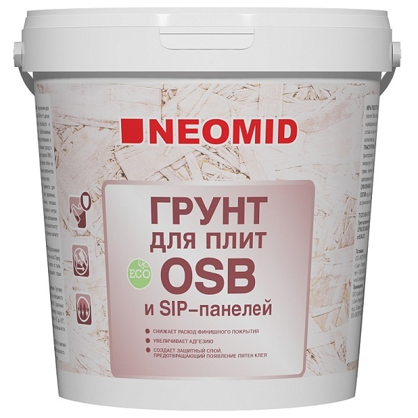Грунтовка для Плит OSB Neomid 7кг Укрывающая с Антисептическими Добавками / Неомид ОСП.