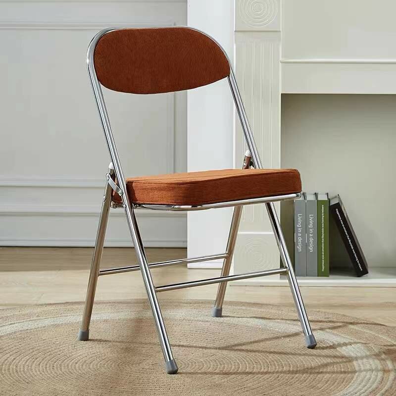 Складной стул с золотым каркасом, бархатное сиденье терракотового цвета, для дома и мероприятий, стильный