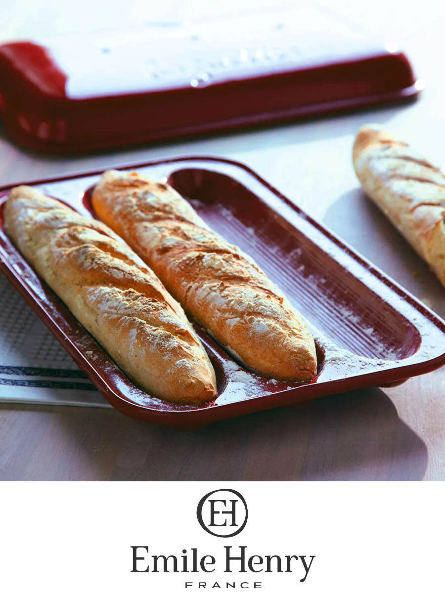 Форма для выпечки багетов Emile Henry 39х24см, цвет гранат, керамика