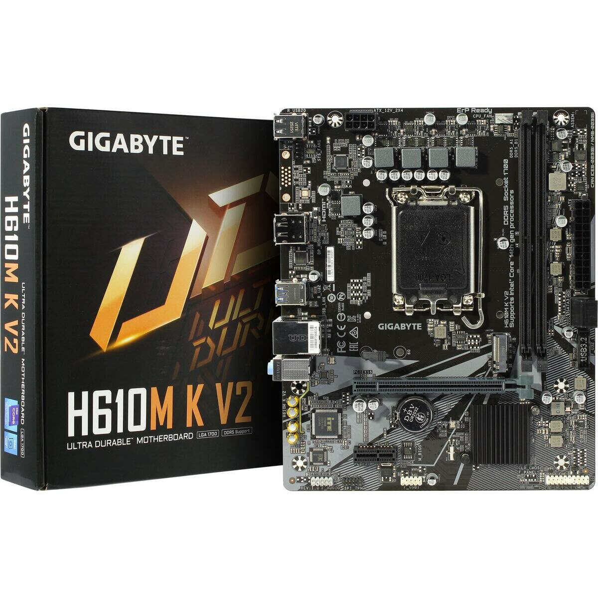 GIGABYTE H610M K V2 (RTL) LGA1700 PCI-E HDMI+DP GbLAN SATA MicroATX 2DDR5