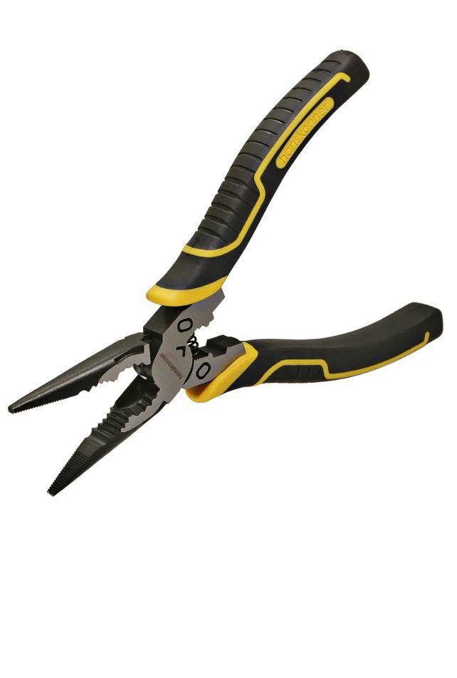 Длинногубцы Hanskonner HK1020-02-3-160 (160мм, эксцентриковый шарнир, +30% к силе реза, TPR рукоятки)
