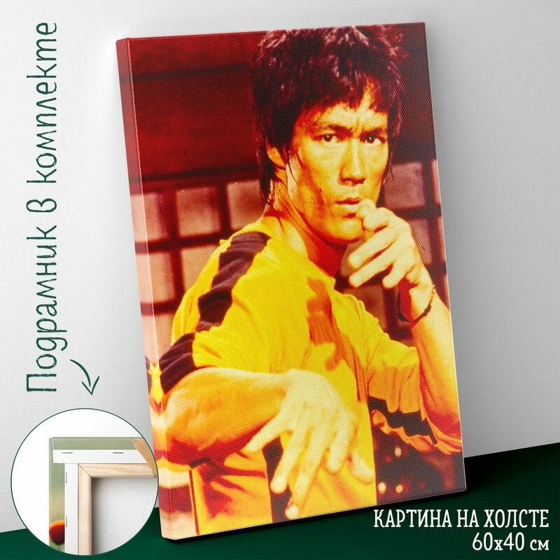 Большая картина интерьерная постер на холсте на стену 60 на 40 см Bruce Lee Брюс Ли