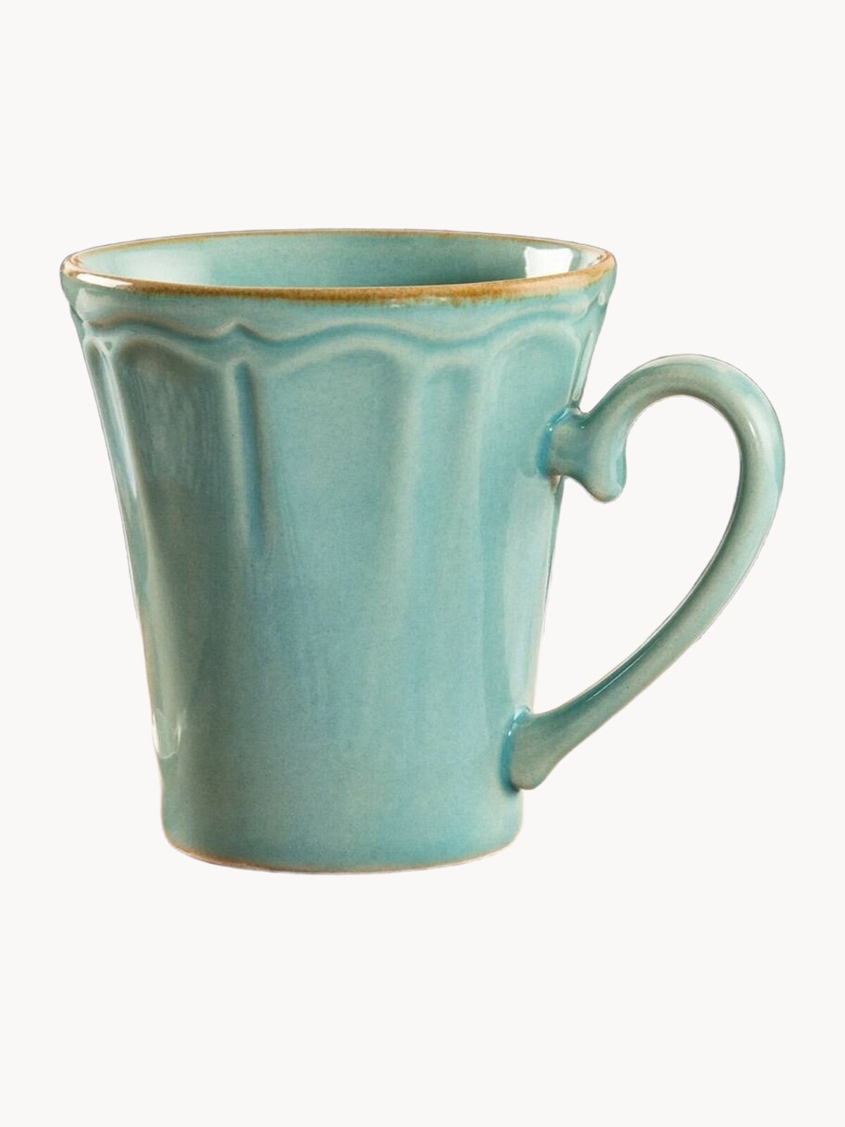 Кружка для чая и кофе керамическая, 260 мл, керамика, MADAME COCO, бирюзовая