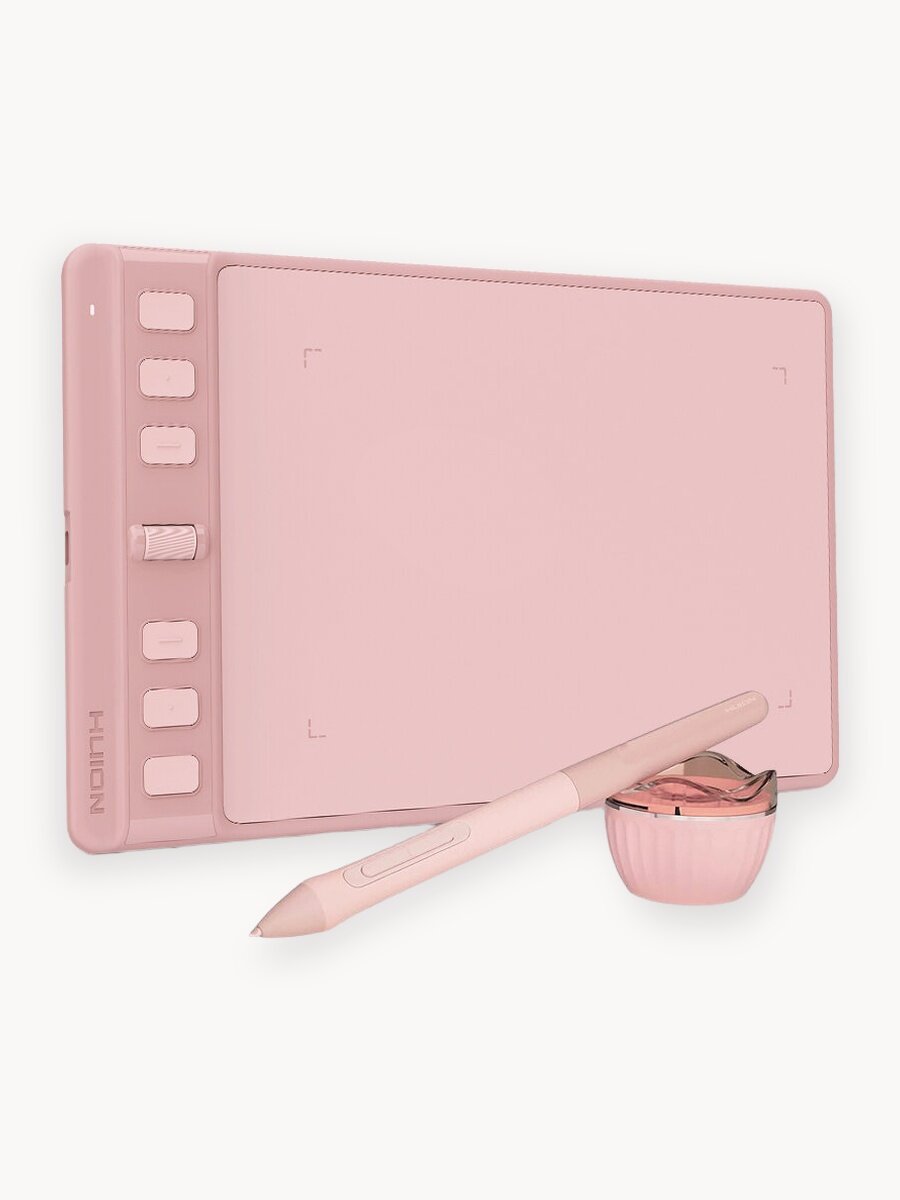Графический планшет для рисования на компьютере Huion Inspiroy 2 S Pink
