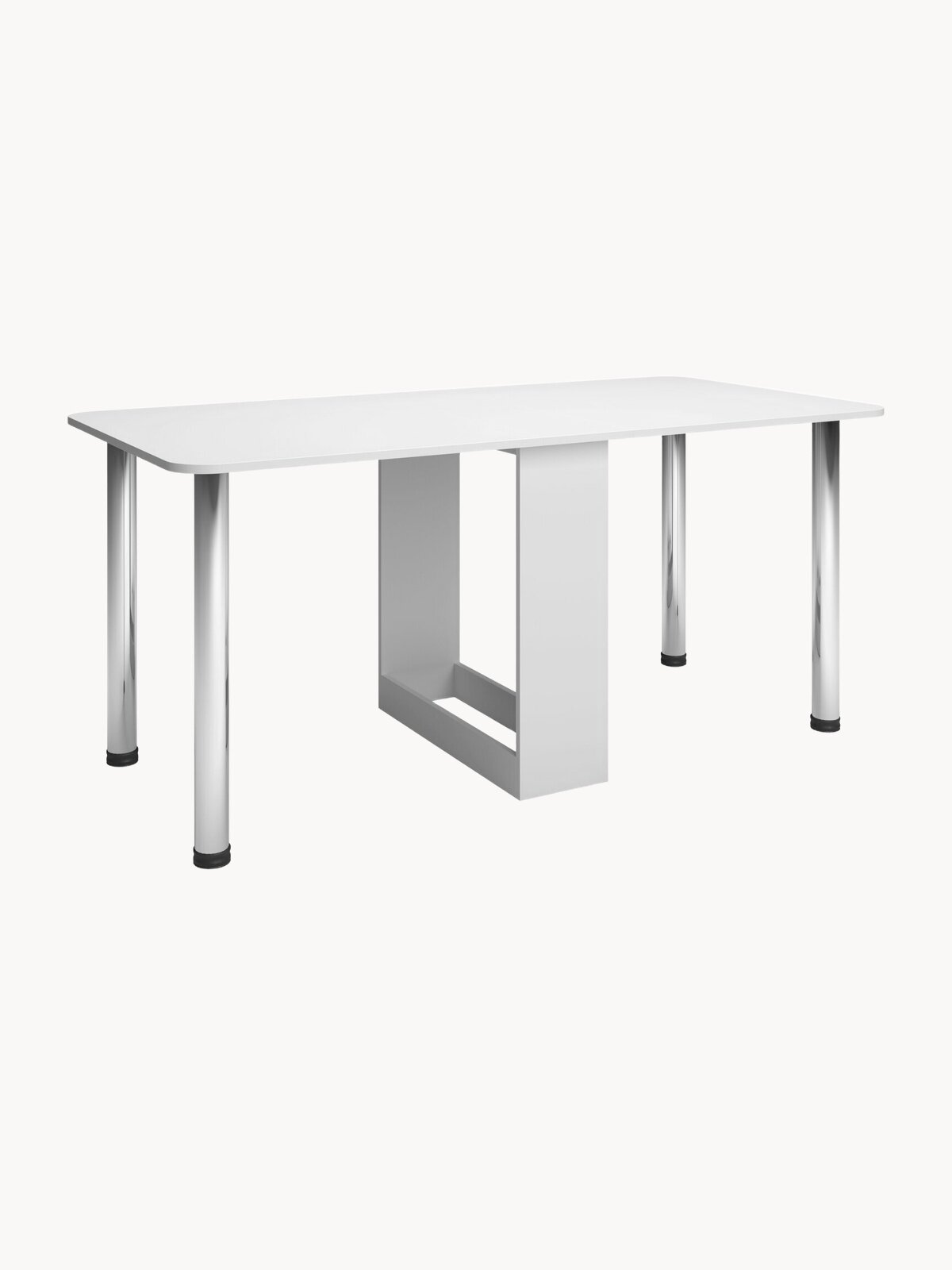 Стол книжка раскладной узкий Venezia трансформер кухонный, обеденный лофт, откидной для гостиной ЛДСП белый Ами мебель