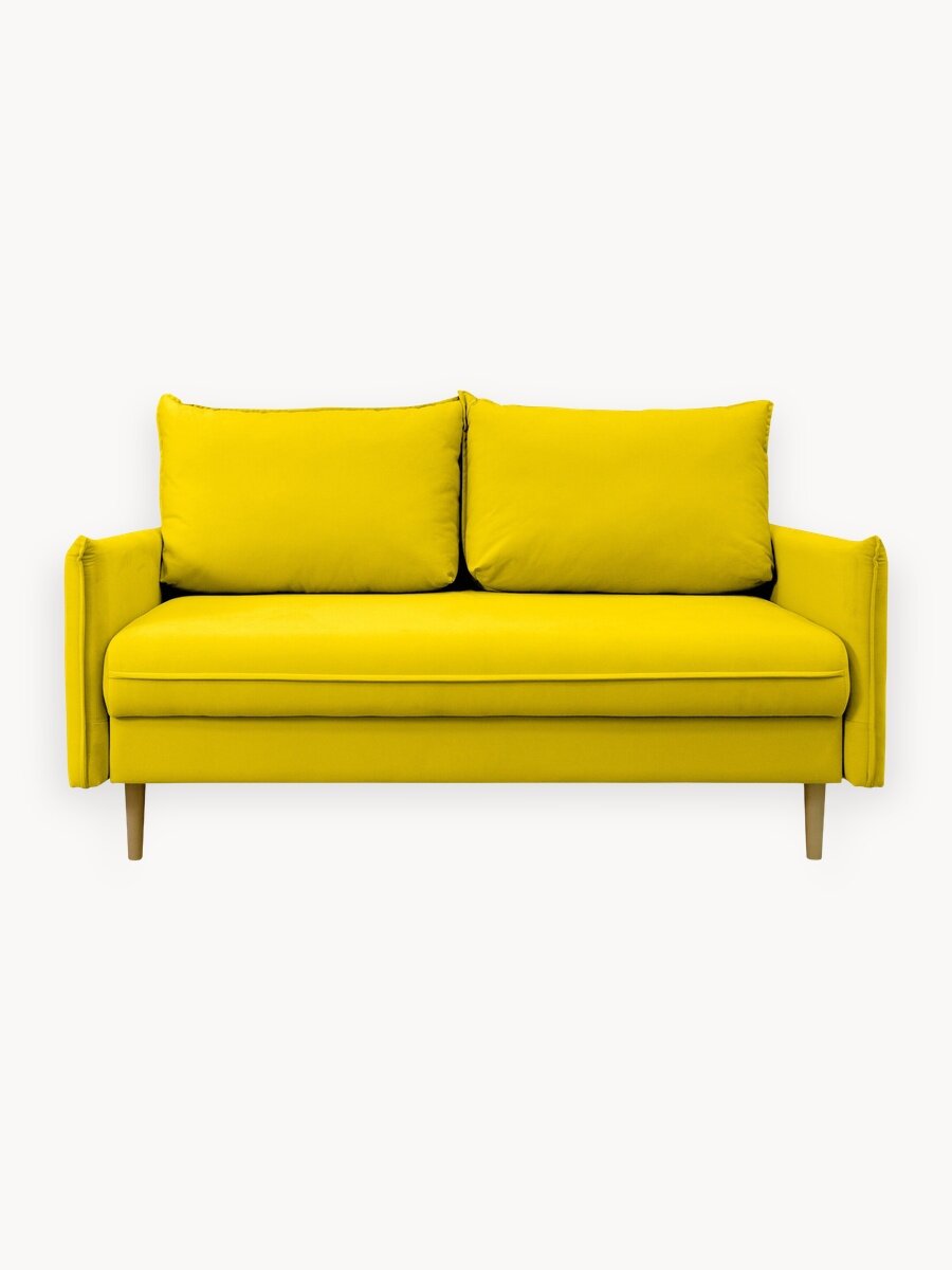 Диван-кровать Фьорд желтый, раскладной, механизм Юниор, 138х98х95 см, Спальное место 120x190 см