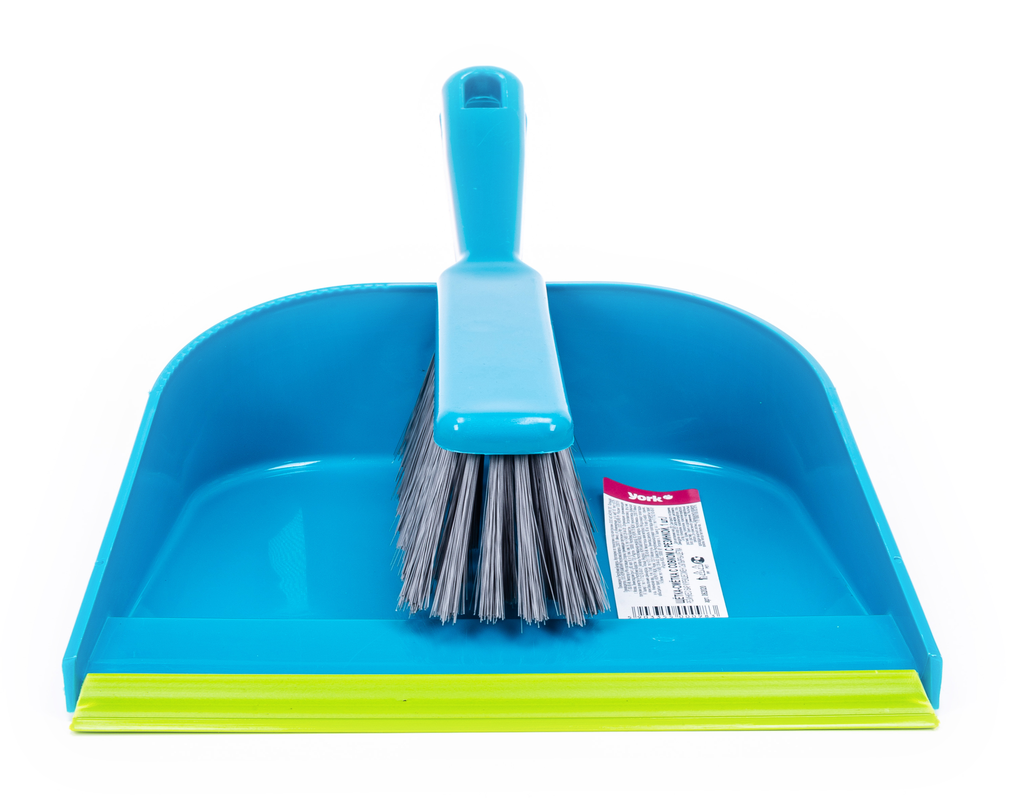 Щетка York 6202 сметка мягкая совок в комплекте пластик голубой 31см