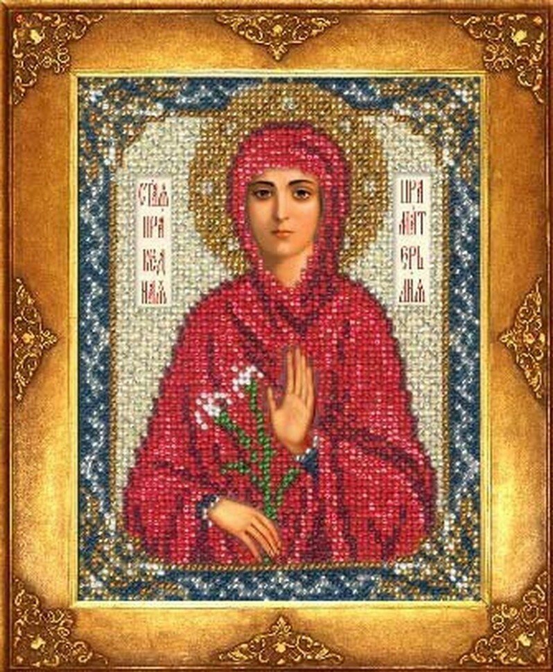Набор для вышивания Русская искусница #226 Св. Лия, Вышивка бисером, 12.5 x 16.3 см